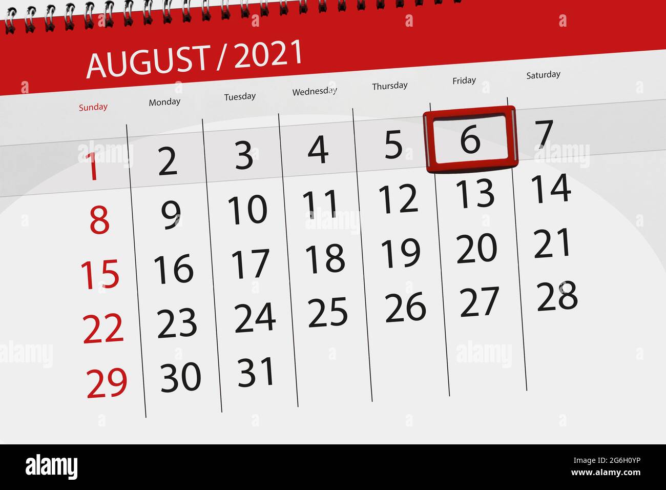 August calendar -Fotos und -Bildmaterial in hoher Auflösung – Alamy