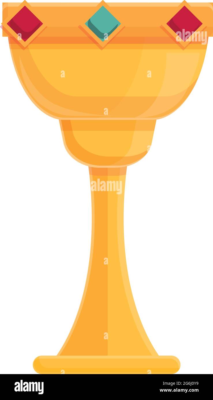 Cartoon-Vektor mit goldenem Kelch-Symbol. Trophäe „Gold Cup“. Gralwein ...
