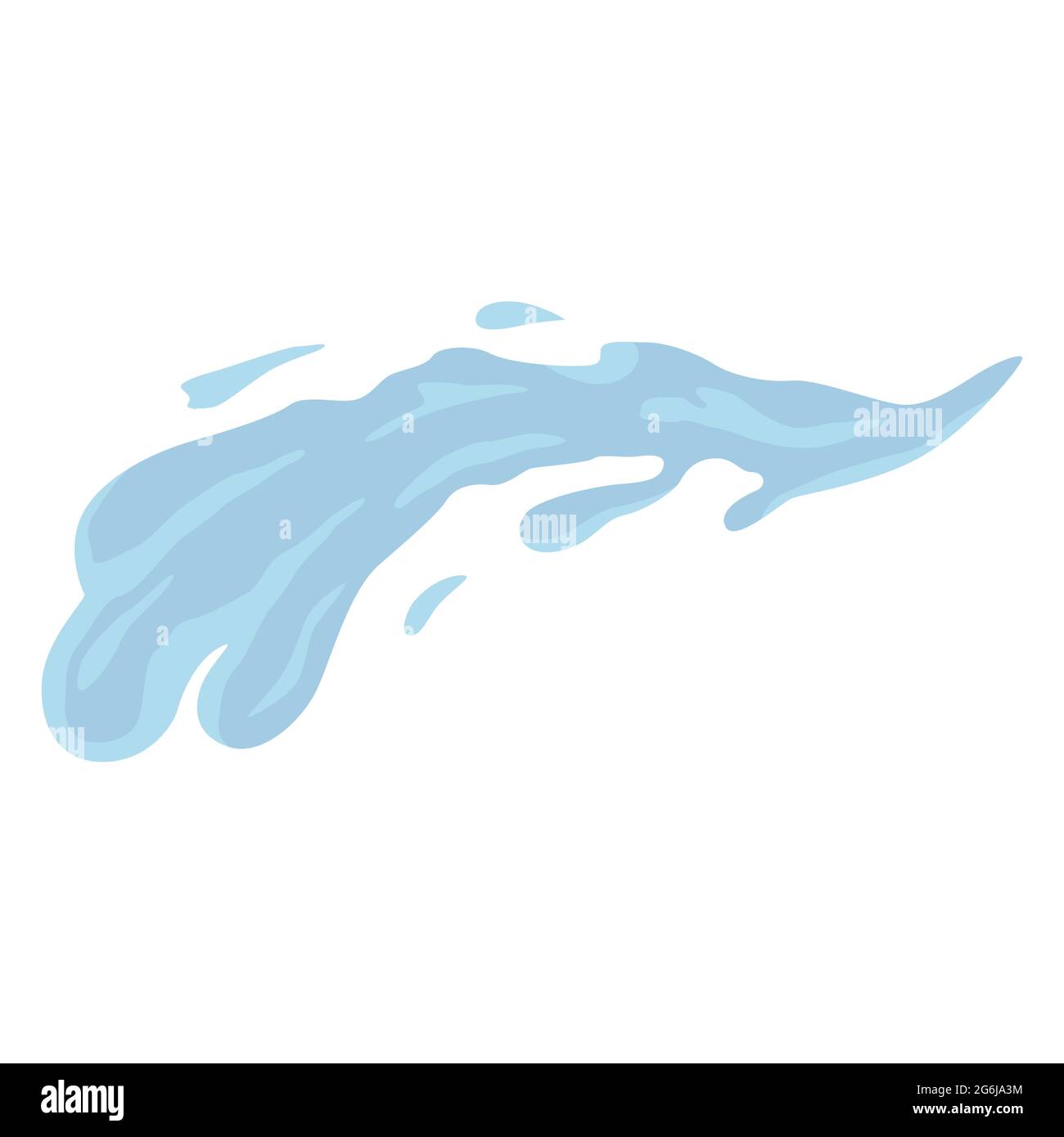 Blaue Welle und Wasserstrahl, wellige Symbole der Natur in ...