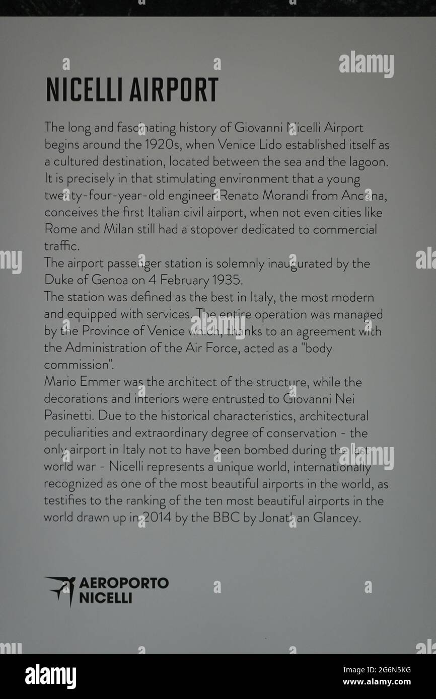 Venedig lido flughafen aeroporto -Fotos und -Bildmaterial in hoher ...