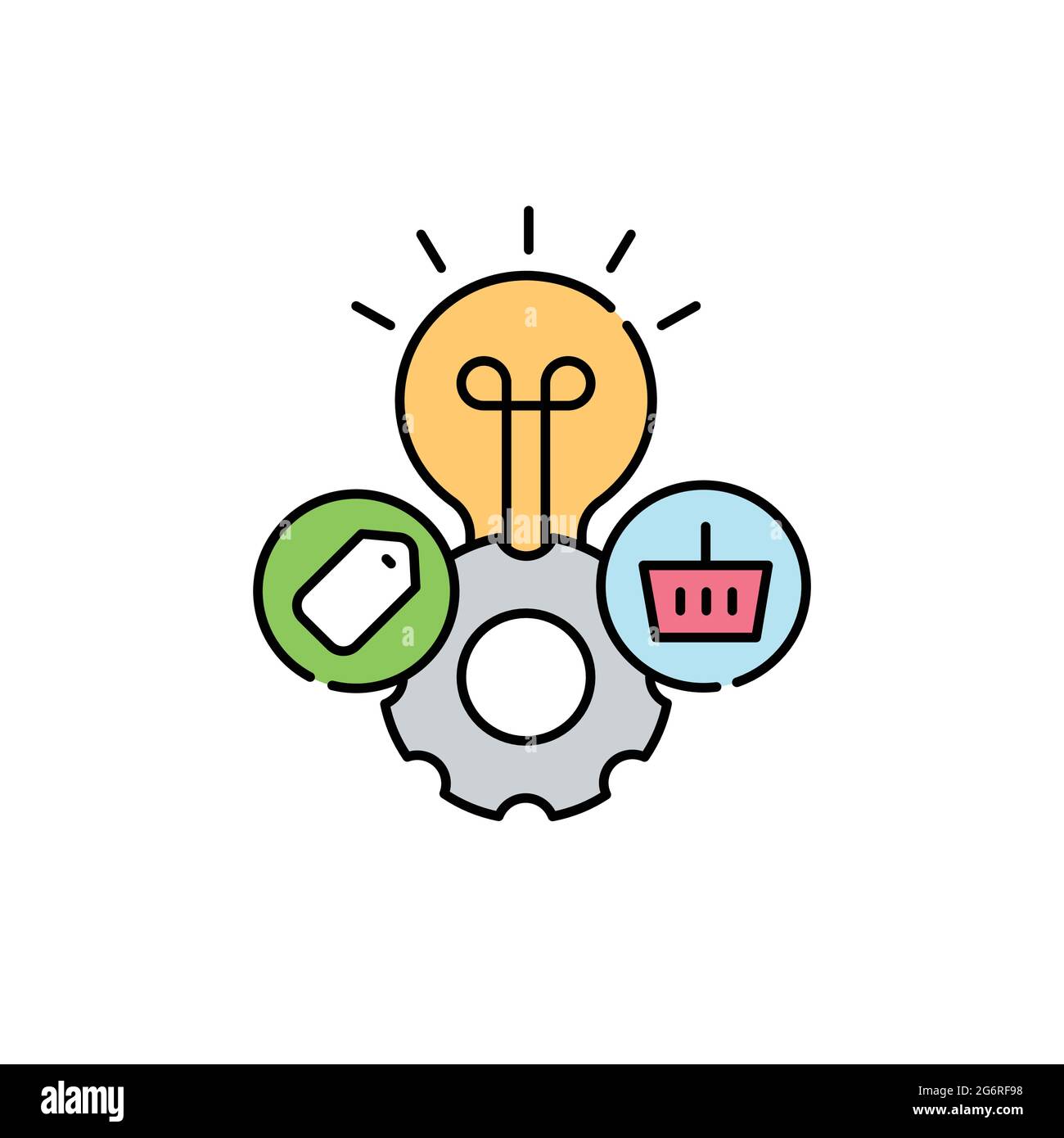 Symbol für die neue Produktentwicklung für die Farblinie. Leben für ...