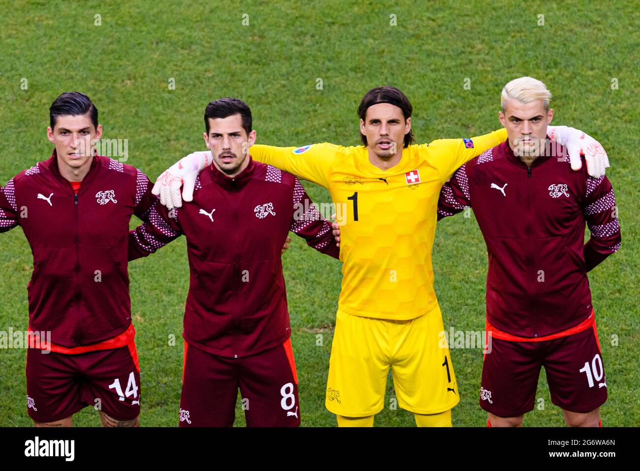 Baku, Aserbaidschan - Juni 20: (L-R) die Spieler der Schweizer ...