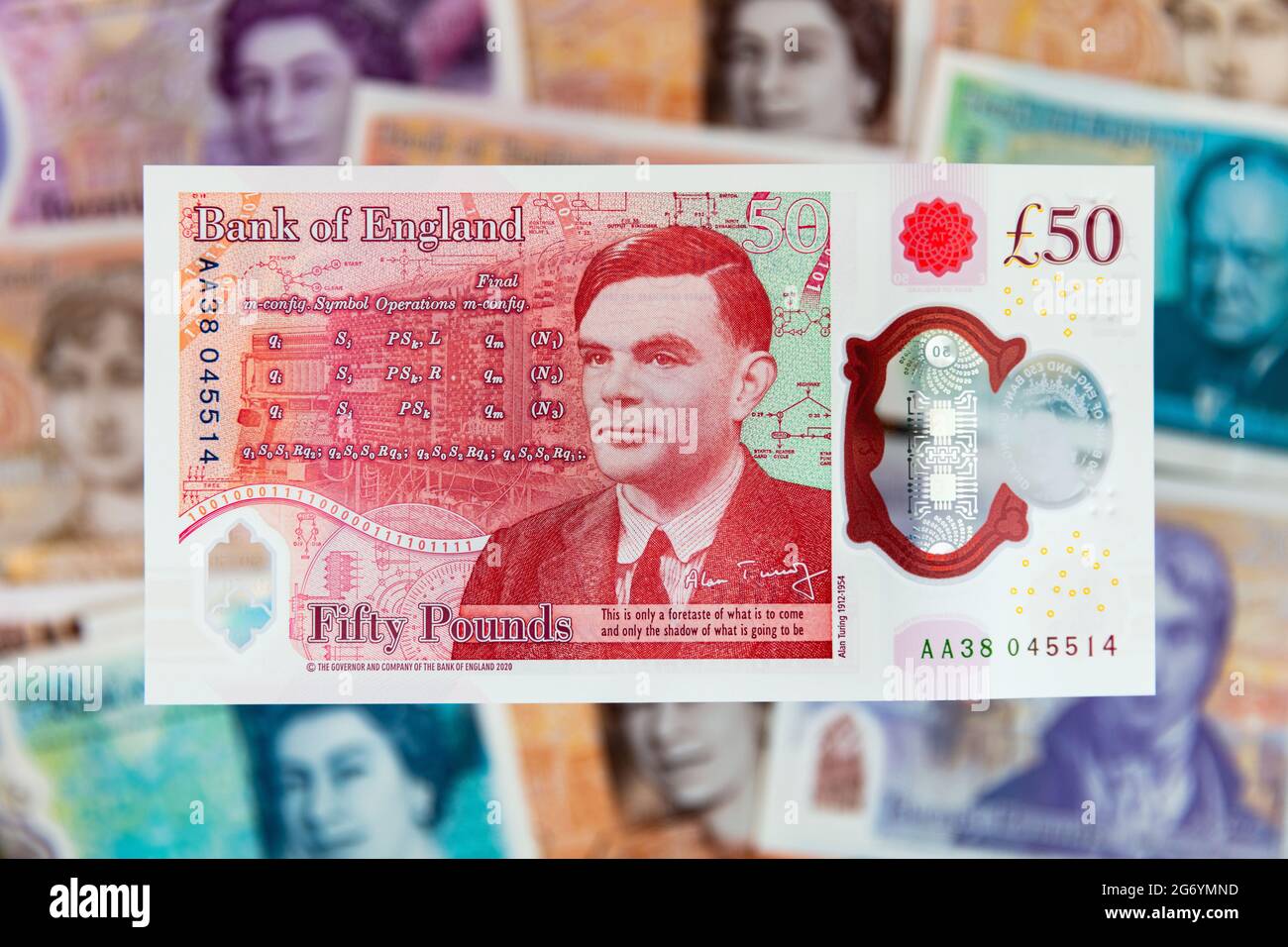 Bank of England neue Polymer £50 Banknote mit dem Codebreaker Alan ...
