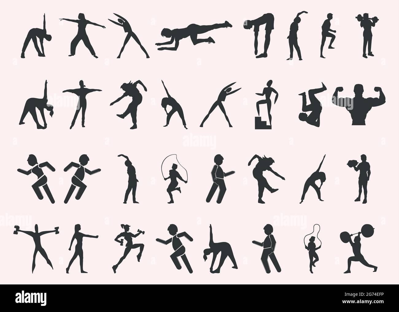 Fitness-Training Silhouette als Grafik-Design-Elemente Stock ...