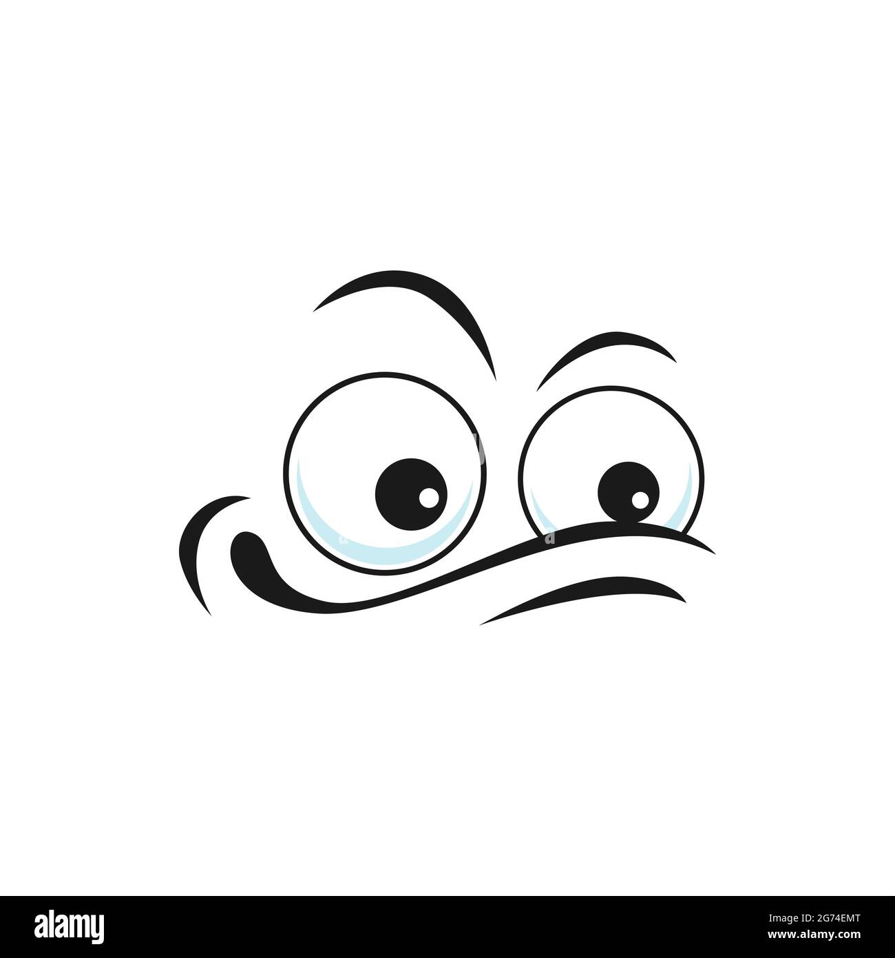 Unbesorgt lauwarme Emoji, deprimiertes, isoliertes Smiley-Symbol ...