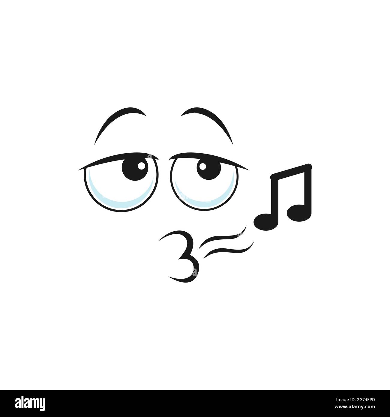 Singende Charakter Emoticon mit küssenden Lippen, Sänger ...