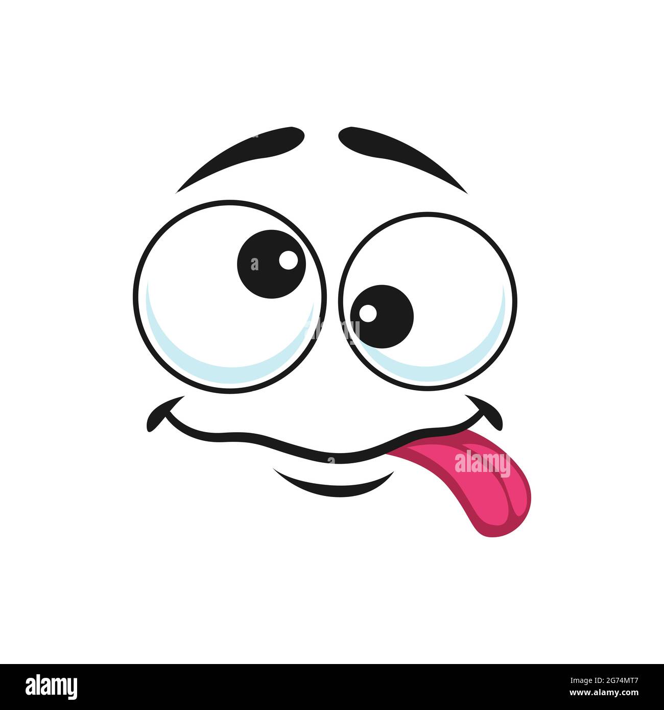 Seltsam dumm Emoticon zeigt Zunge isoliert Symbol. Vektor-Emoticon mit ...