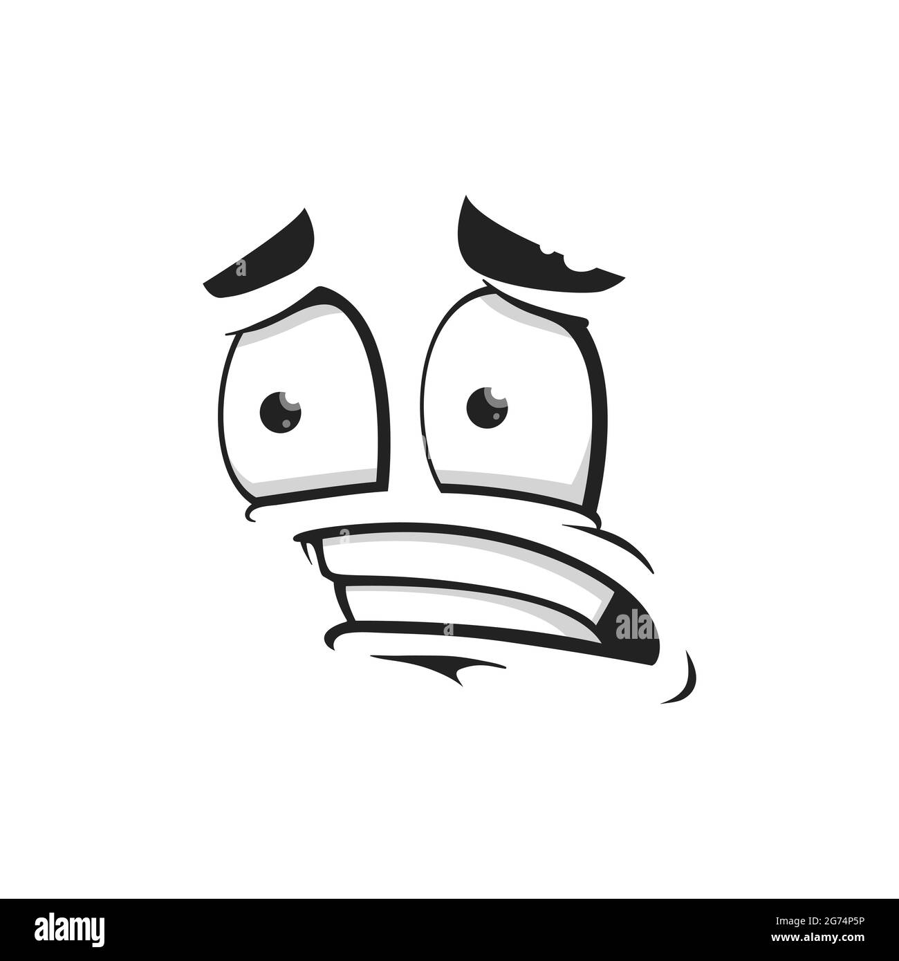 Cartoon-Gesicht Vektor-Symbol, Angst lustige Emoji, klagende ...