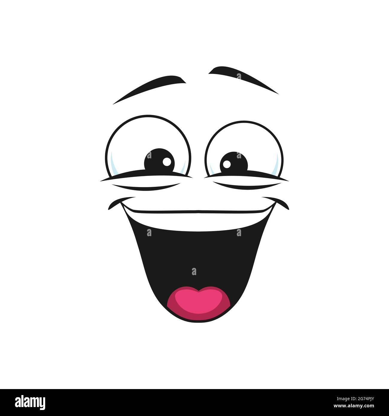 Zufrieden emoticon schwarz weiß Stock-Vektorgrafiken kaufen - Alamy