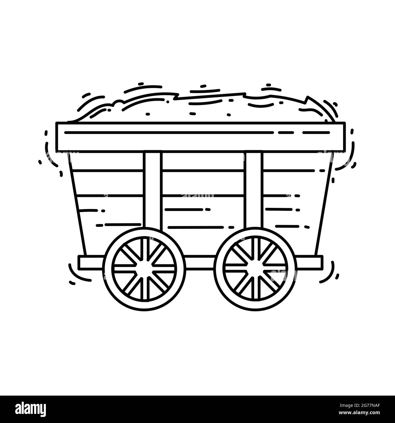 Landwirtschafts-Waggon-Symbol. Handgezeichnetes Icon-Set, Umriss ...