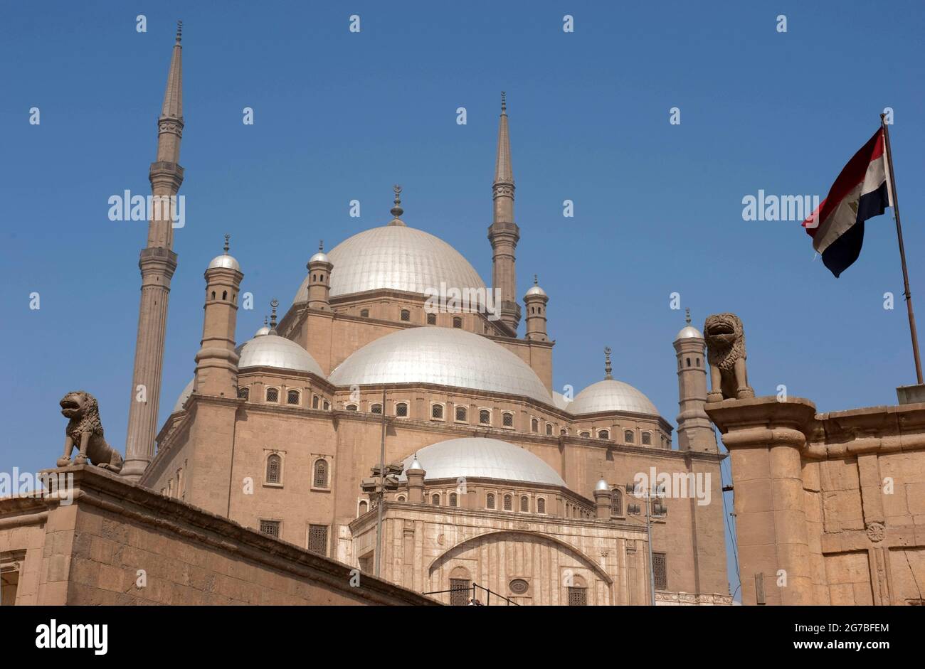 Alabastermoschee, Minarett, Zwei Minarette, Osmanischer Stil ...