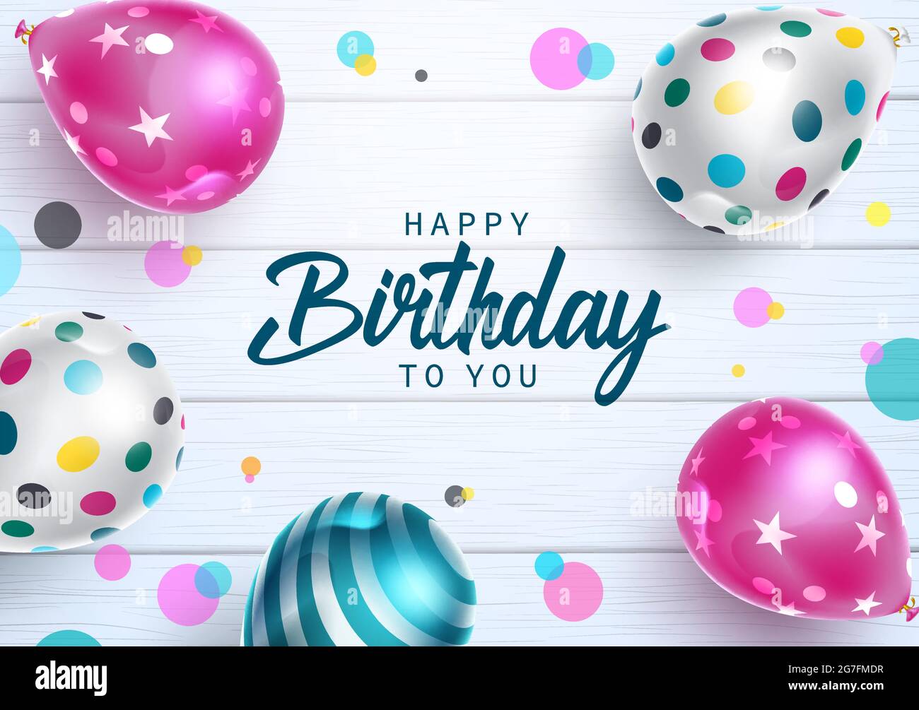 Happy Birthday Vektor-Design. Happy Birthday to you Text mit bunten ...