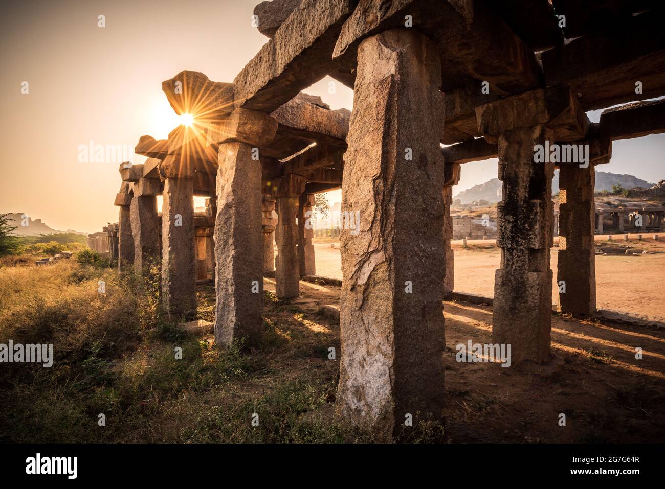 Aalte Basar Street Group Denkmäler in Hampi war das Zentrum des Hindu ...