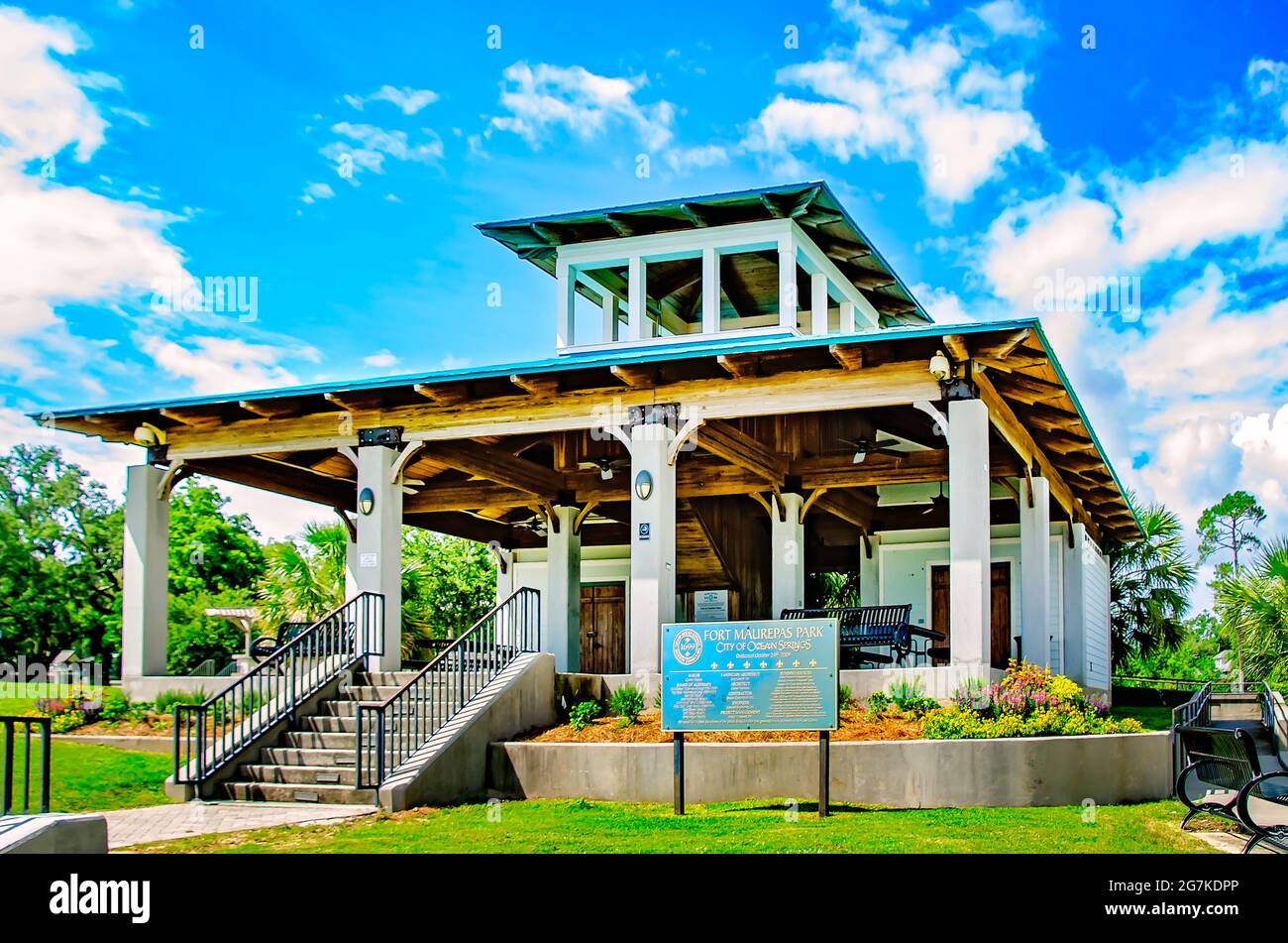 Der Fort Maurepas Park Pavillon ist am 1. Juli 2021 in Ocean Springs ...