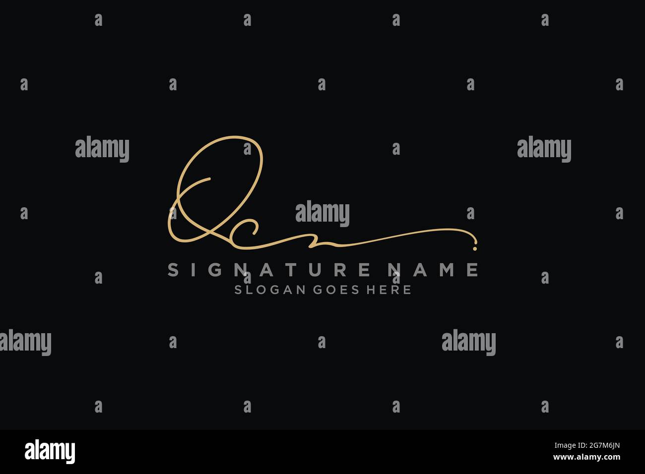 QC Letter Signature Logo Template Elegantes Design Logo Zeichen Symbol ...