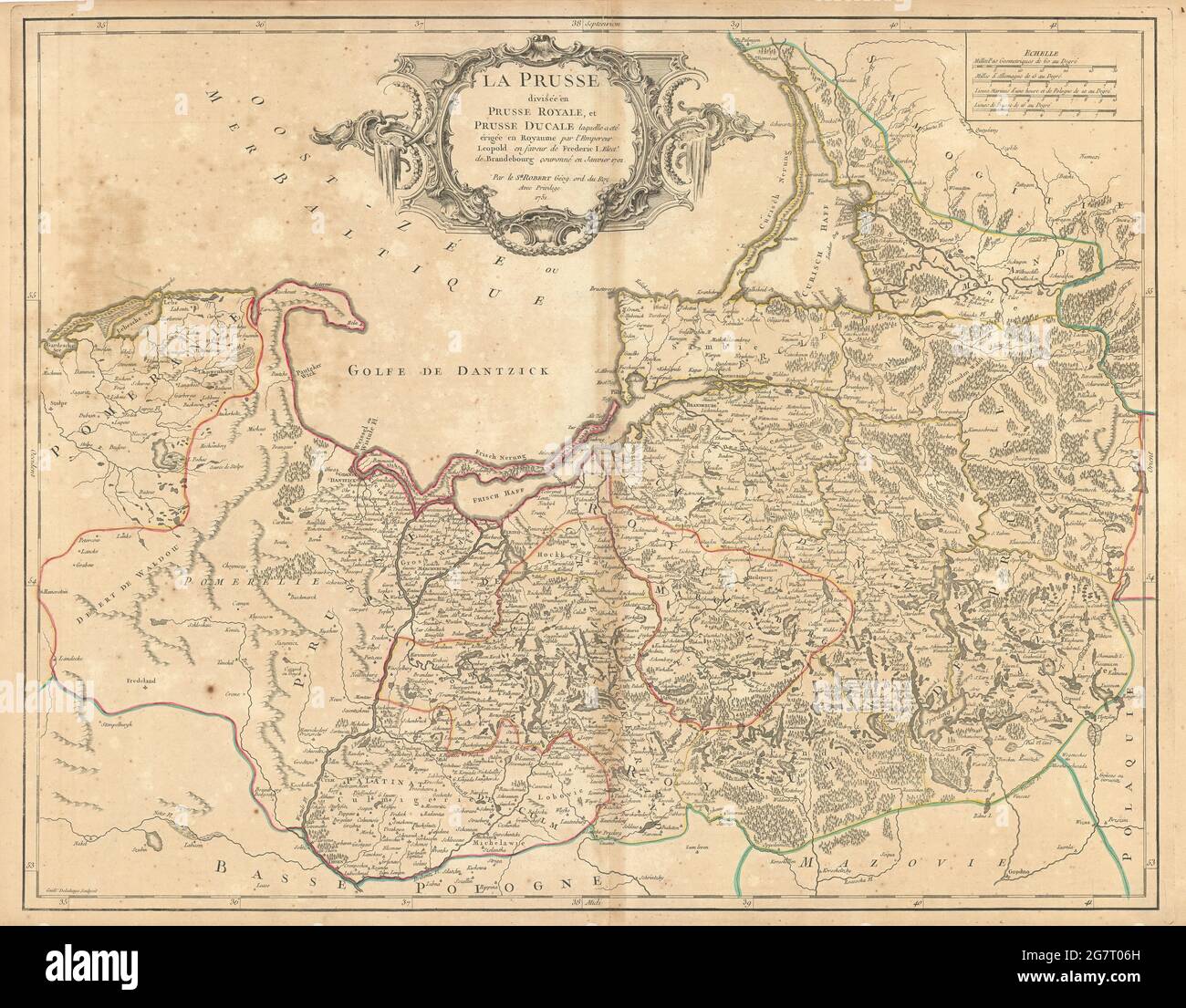 'La Prusse divisée en Prusse Royale et Prusse Ducale' Poland VAUGONDY ...