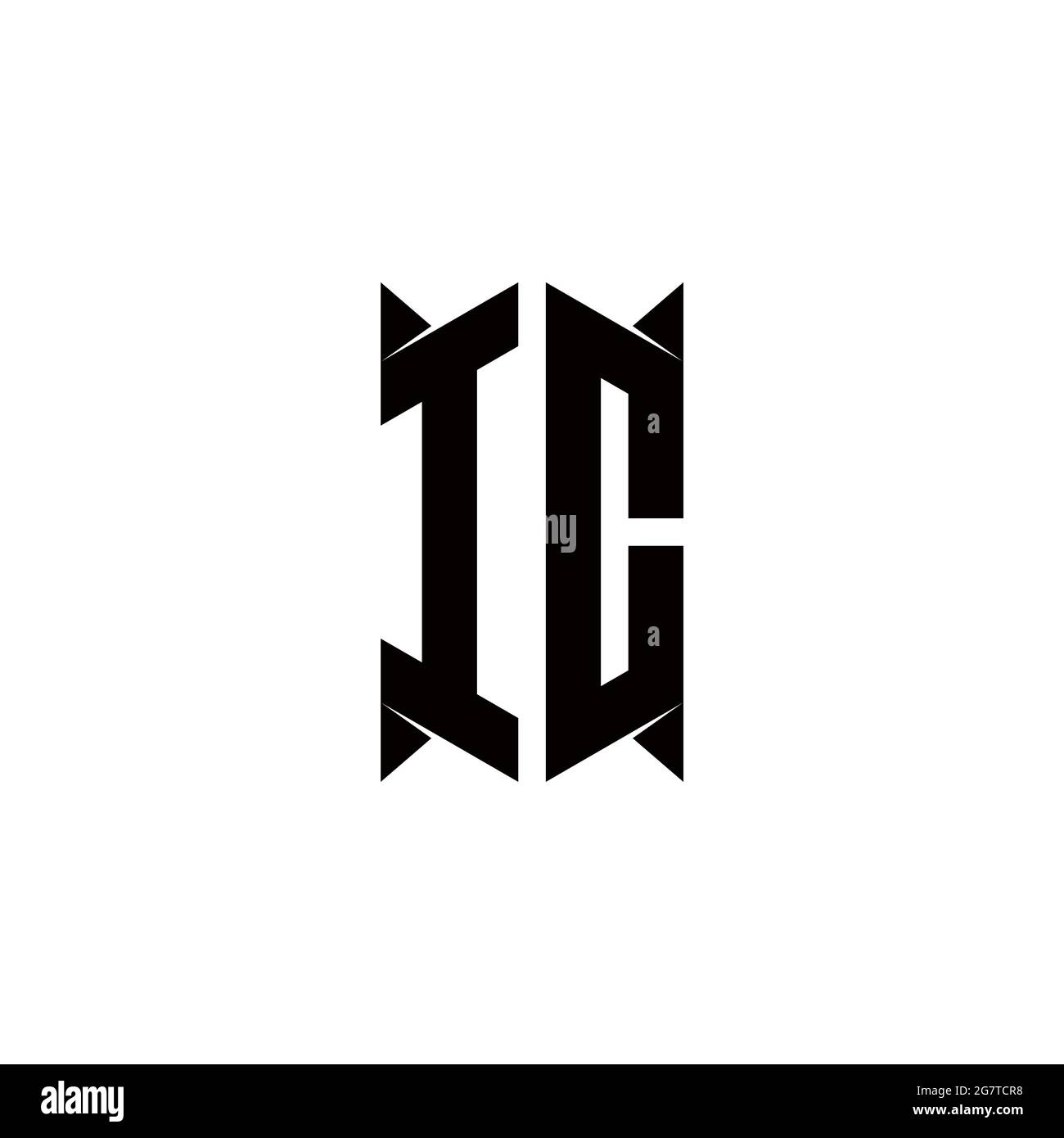 IC Logo Monogramm mit Schild Form Designs Vorlage Vektor-Symbol modern ...