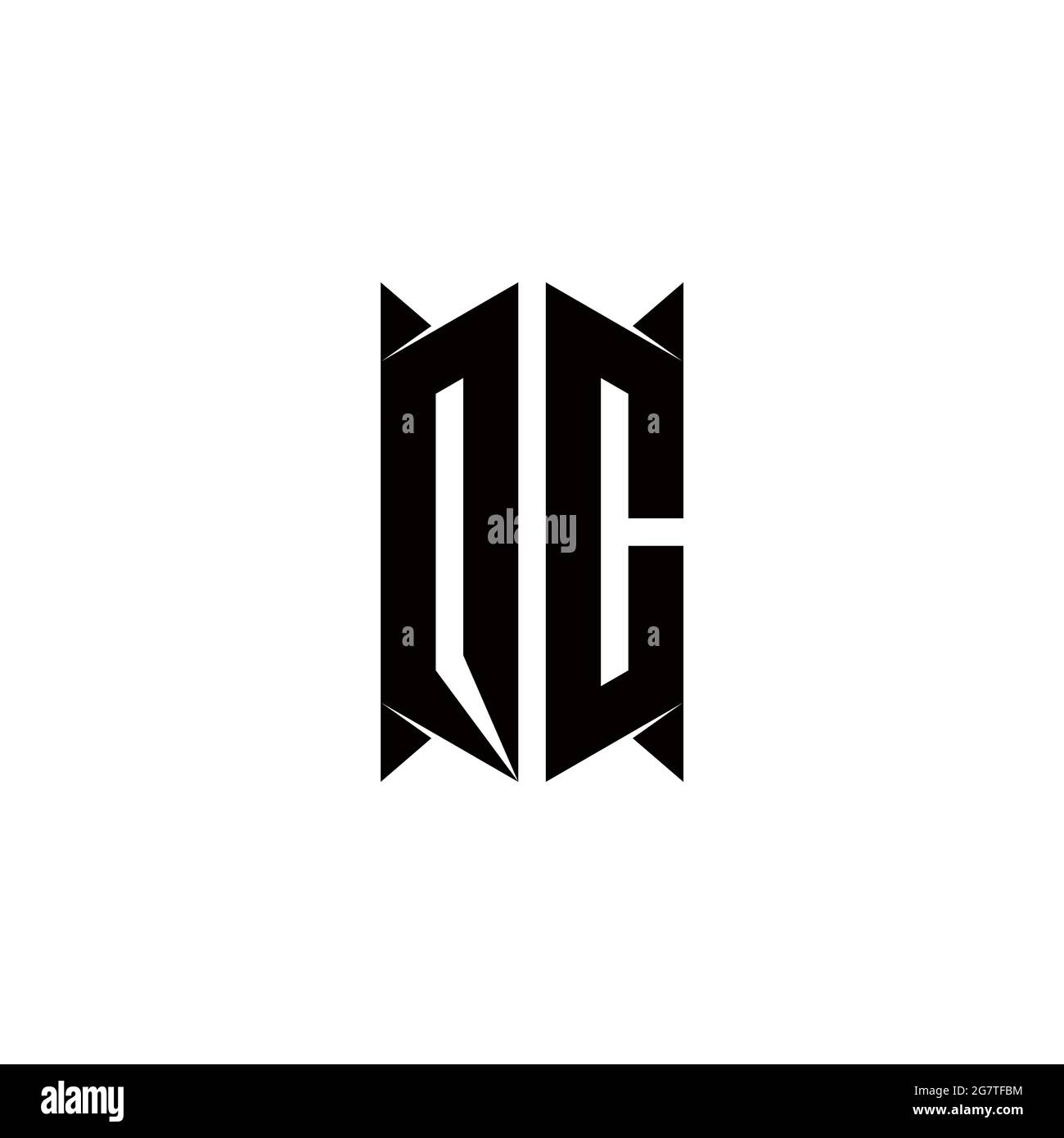 QC Logo Monogramm mit Schild Form Designs Vorlage Vektor-Symbol modern ...