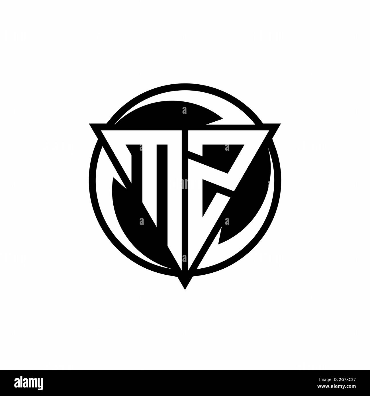 MZ-Logo mit dreieckiger Form und runder kreisförmiger Designvorlage ...