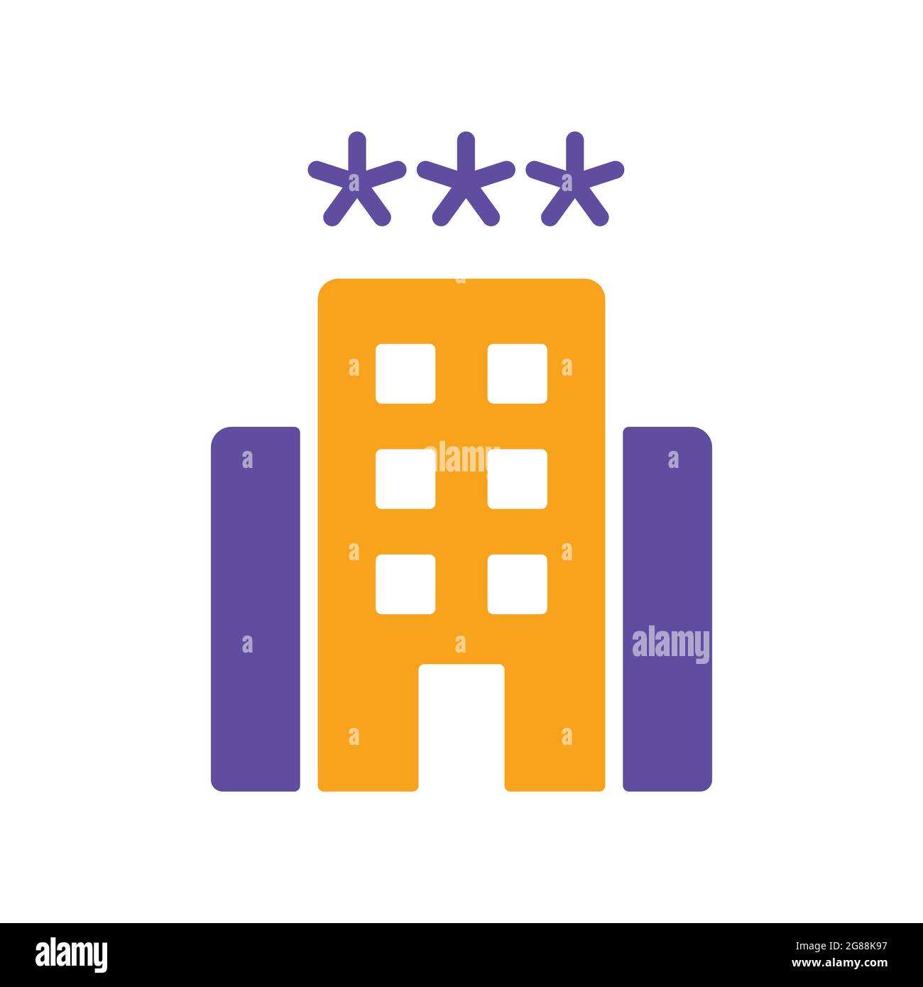 Drei-Sterne-Hotel Vektor-Glyphen-Symbol. Graph-Symbol für Reise- und ... Drei-Sterne-Hotel Vektor-Glyphen-Symbol. Graph-Symbol für Reise- und ...