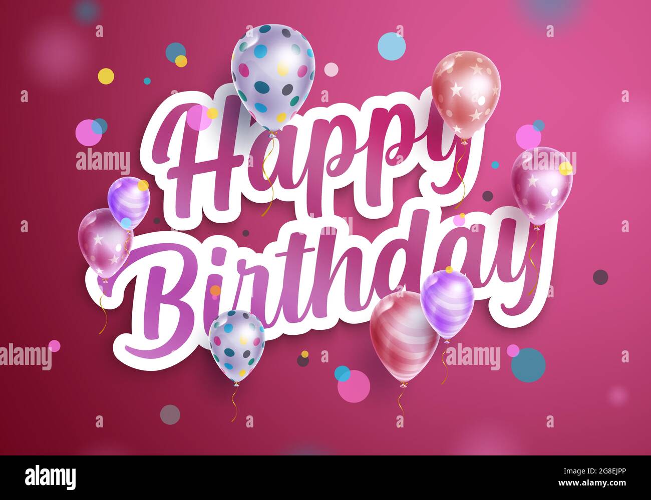 Happy Birthday Vektor-Design. Happy Birthday Text in Papier geschnitten ...