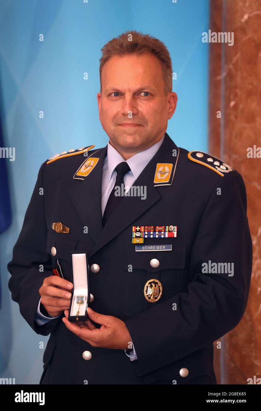 München, Deutschland. Juli 2021. Gerald Schreiber, Oberst der Bundeswehr, steht in der ...