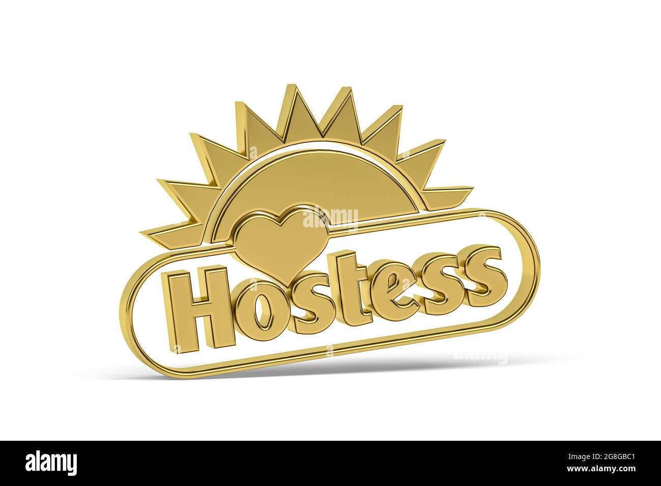 Goldenes 3d-Hostess-Symbol auf weißem Hintergrund isoliert - 3d ...