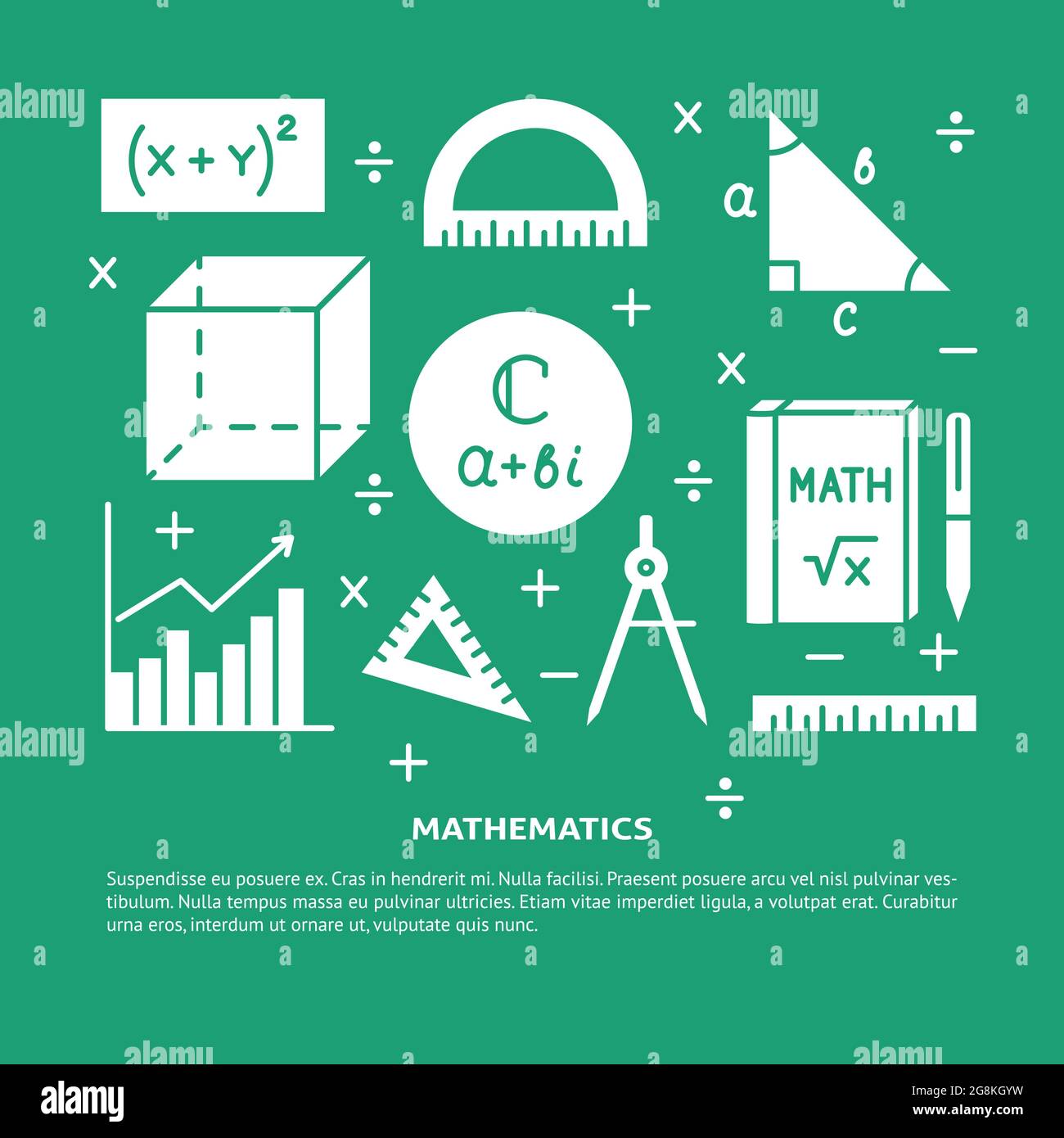 Mathematik Science Banner mit Platz für Text. Poster mit mathematischen ...