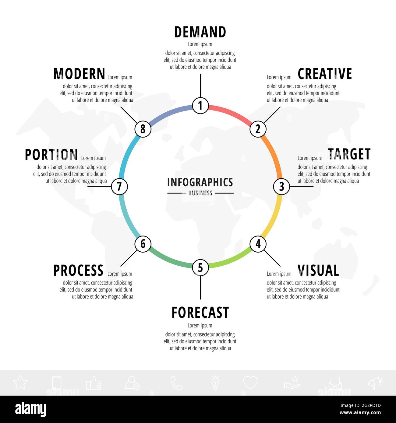 Vektor dünne Linie Kreis für Infografik. Flache Vorlage für die ...