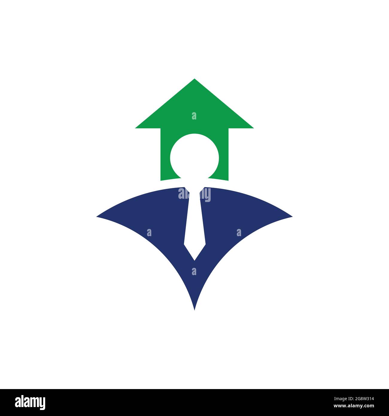 Geschäftsmann Pfeil nach oben Logo Symbol Vektor flach Konzept Design ...