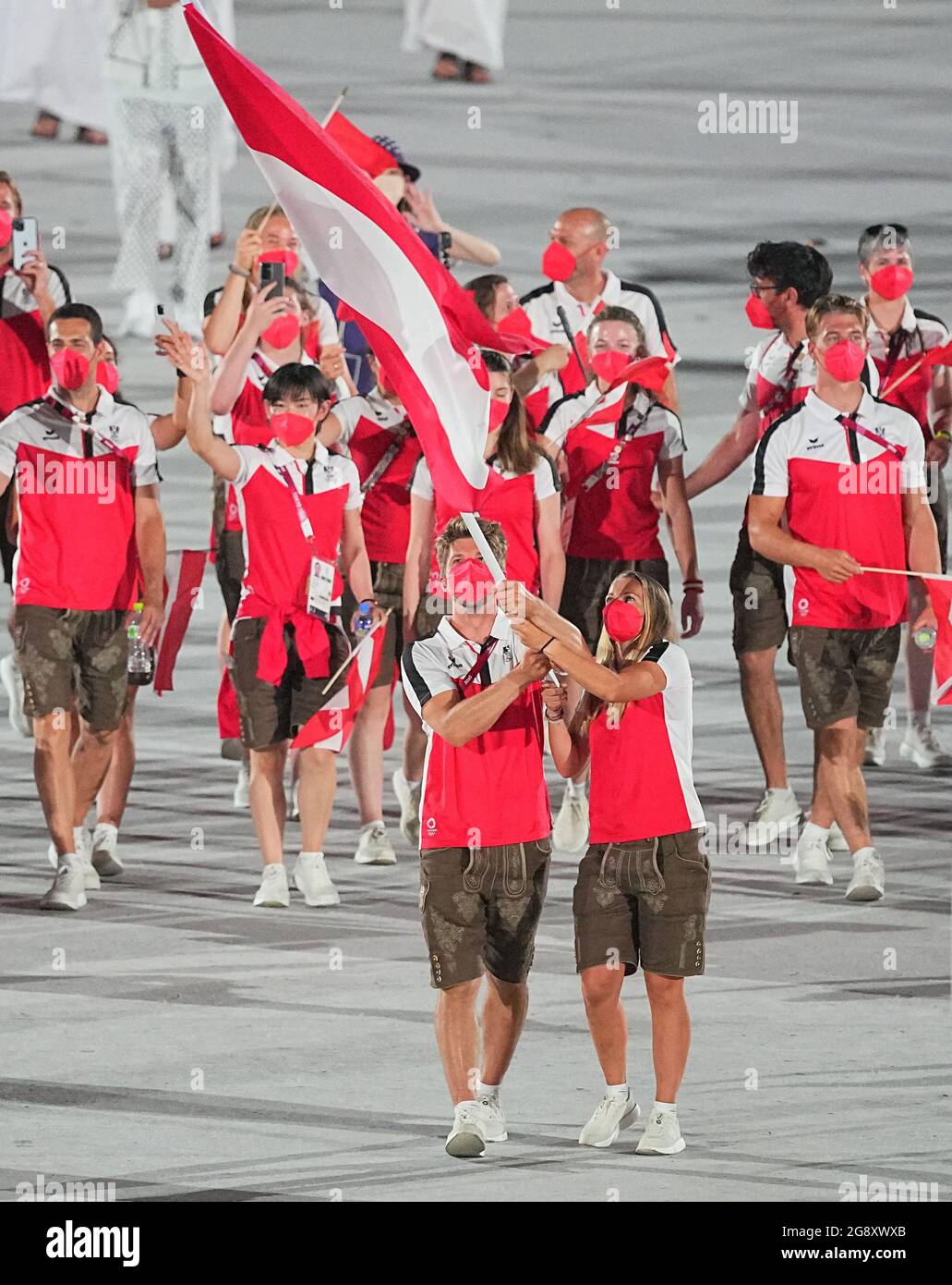 Tokio, Japan. Juli 2021. Olympia: Eröffnungsfeier im Olympiastadion ...