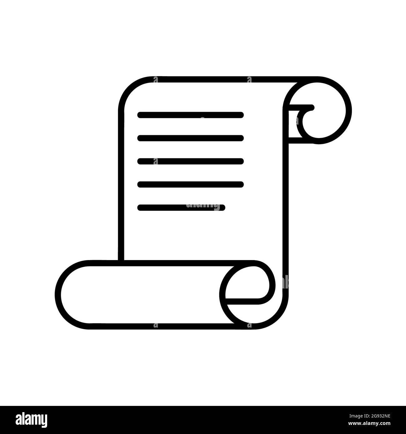 Scroll-Symbol beurteilen. Piktogramm für Rechtsdokumente für Web ...