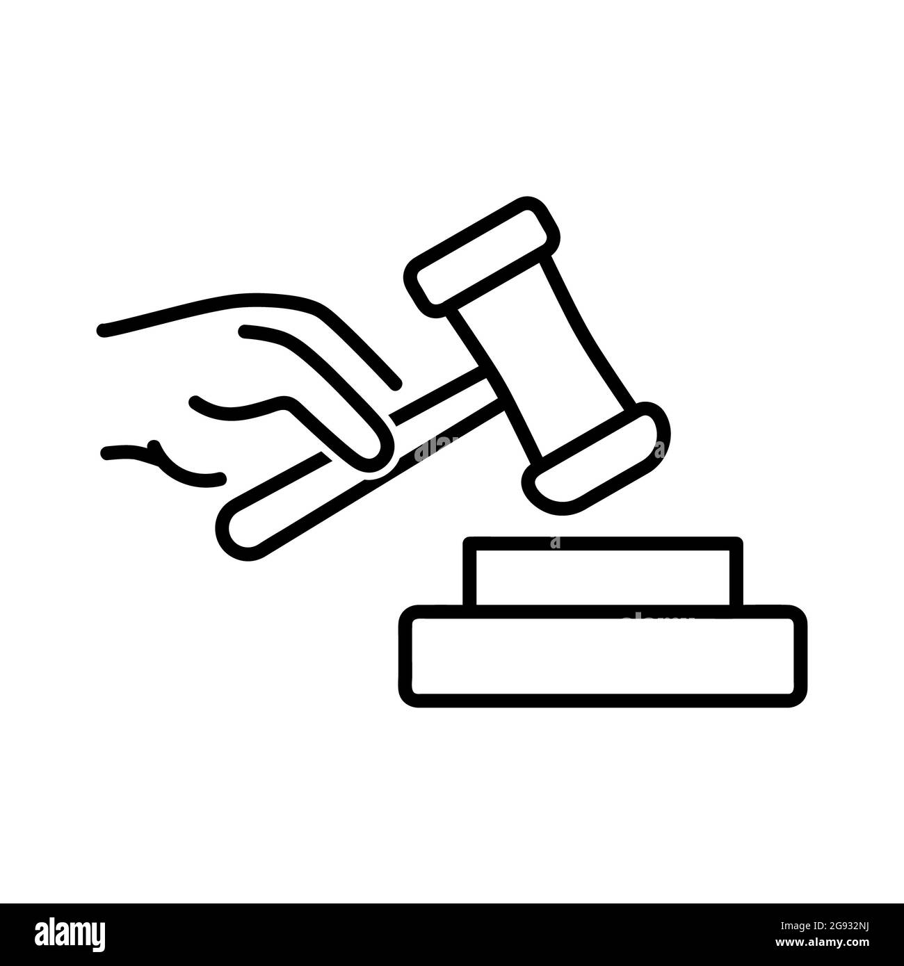 Richtersymbol. Gesetz Piktogramm für Web. Linienhub. Isoliert auf ...
