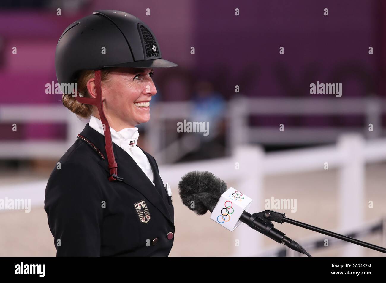 Tokio, Japan. Juli 2021. Pferdesport/Dressur: Olympiade, Vorlauf ...
