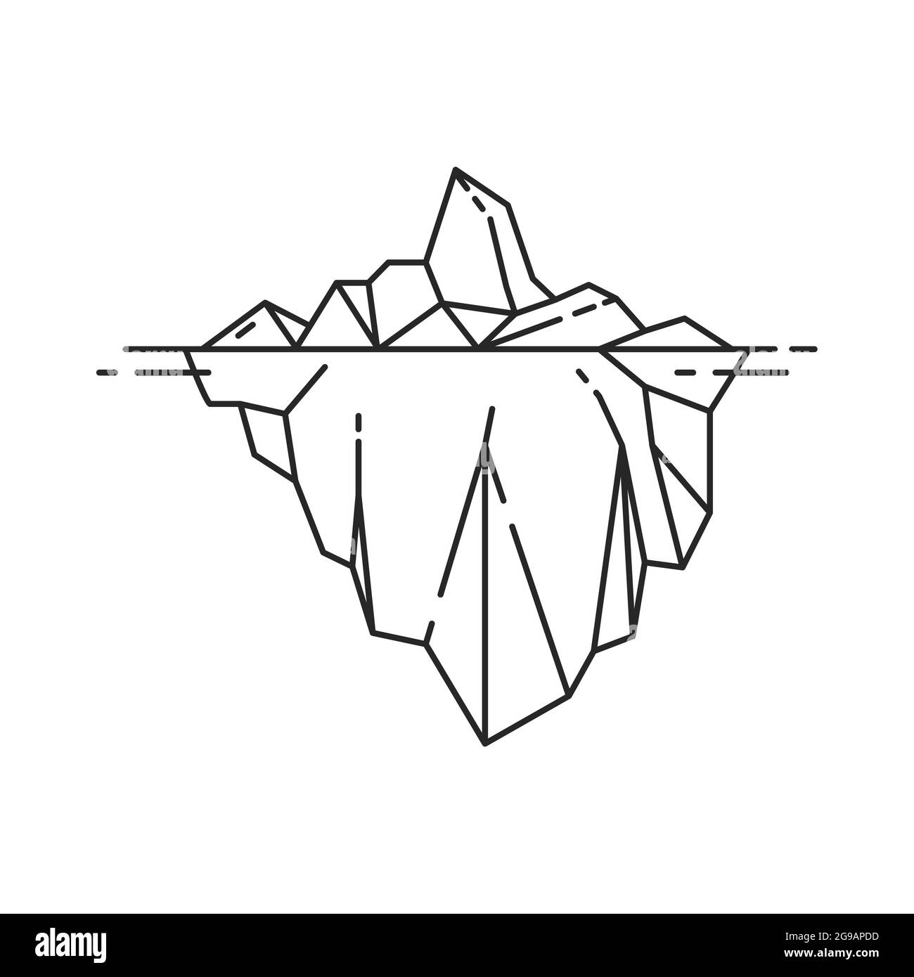 Eisberg-Symbol im Umriss-Stil. Vektorgrafik auf weißem Hintergrund ...
