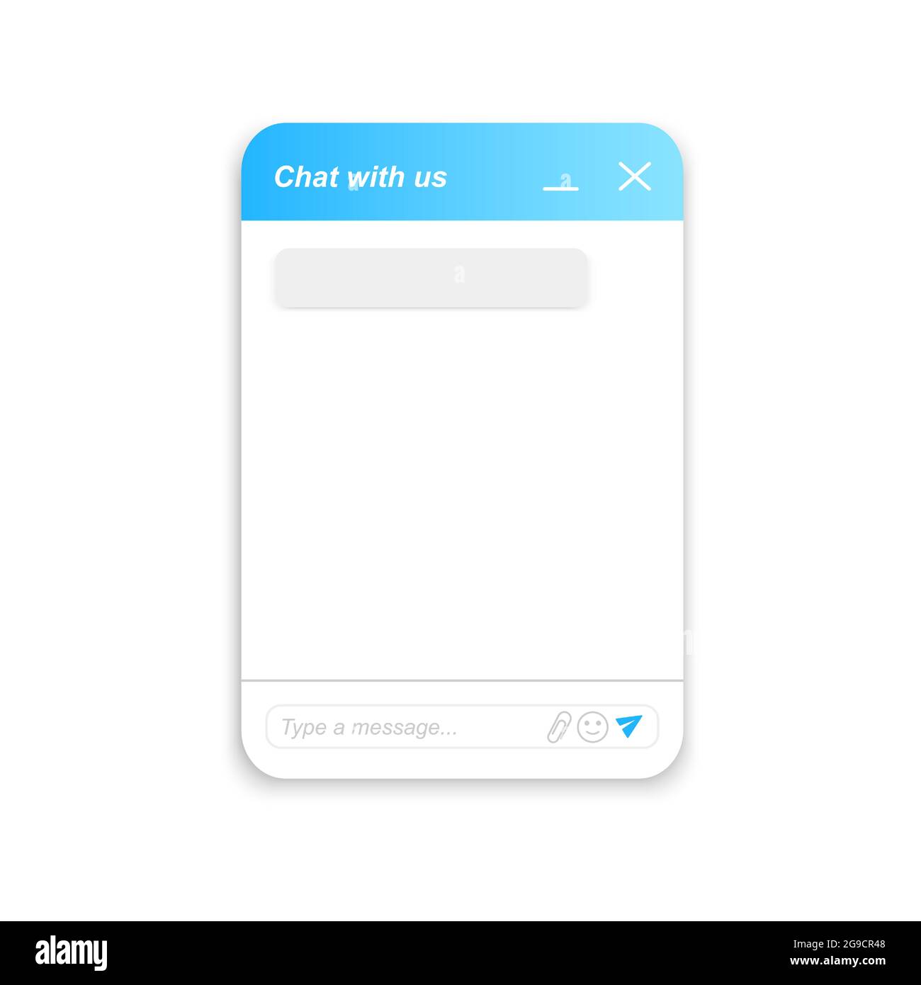 Chatbot-Fenstervorlage. Beispiel für den Kundendienst von Life Chat. Bot-Layout des virtuellen ...