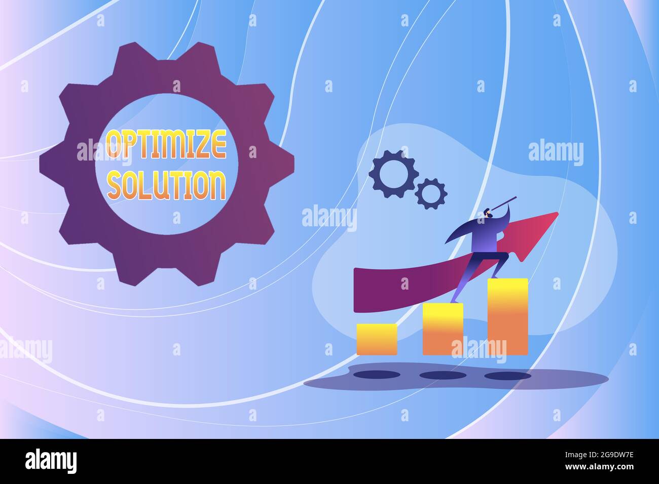 Inspiration zeigt Zeichen Lösung optimieren. Business Overview Prozess ...