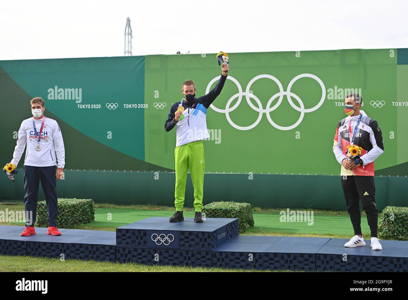Tokio, Japan. Juli 2021. Siegerehrung von links: Lukas ROHAN (CZE), 2 ...