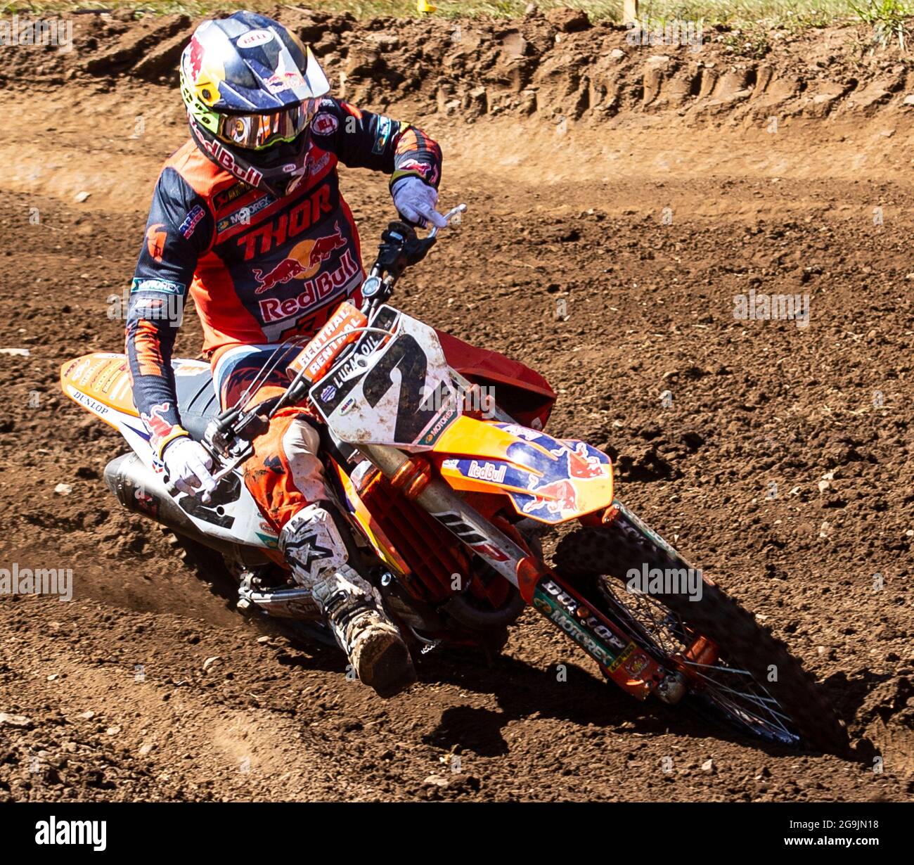 JUL 24 2021 Washougal, WA USA Red Bull KTM Cooper Webb(2) kommt aus ...