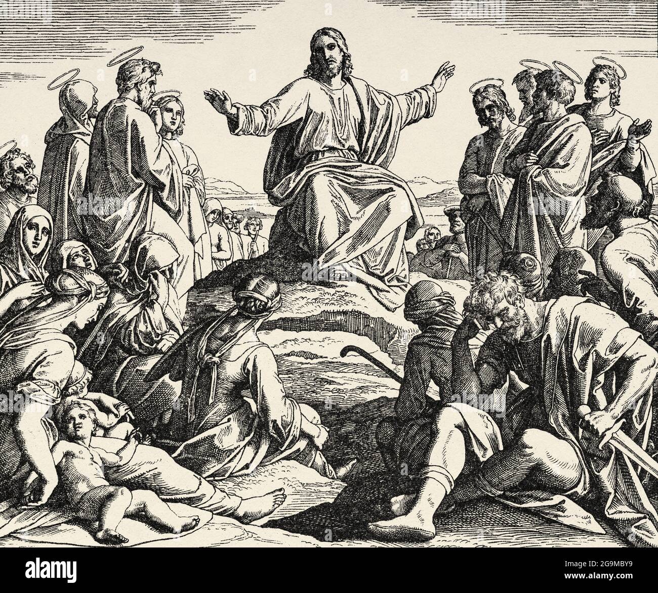 Predigt auf dem Berg. Unser Herr Jesus predigte die acht ...