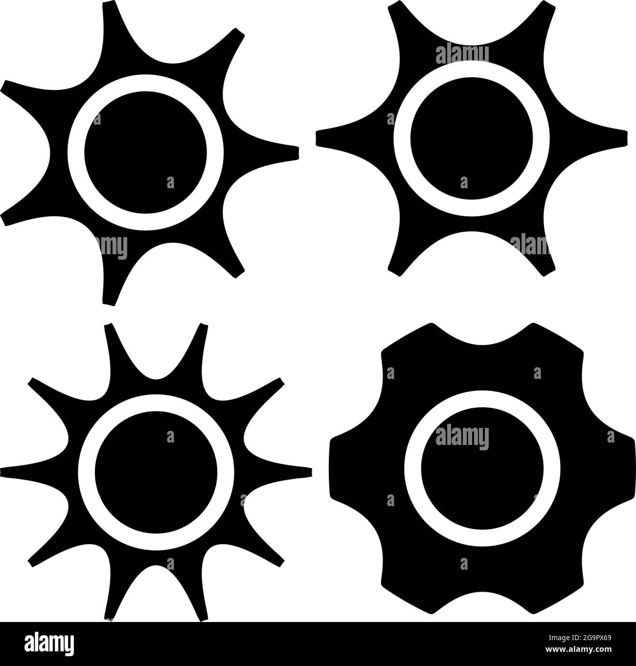 Zahnrad, Zahnrad, Zahnrad, Symbol für Zahnradmechanismus, Symbol ...