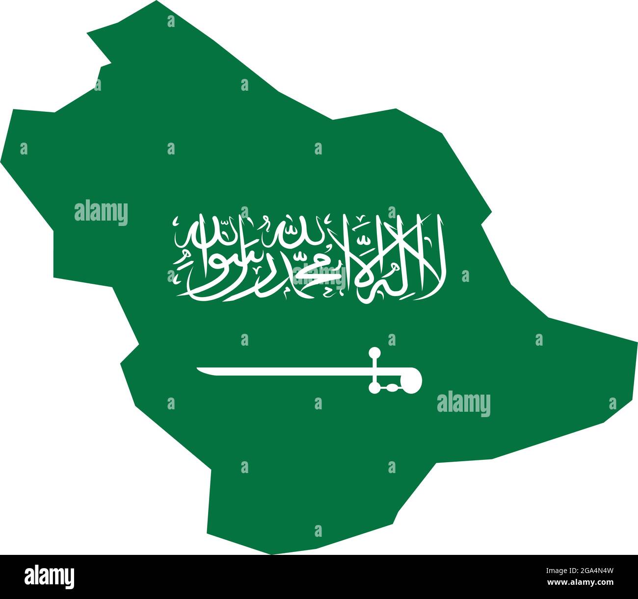 Saudi-Arabien Flagge und Karte Stock-Vektorgrafik - Alamy