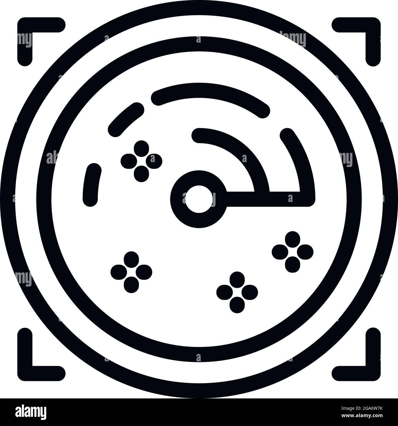 Schiffs-Radar-Symbol. Umriss Schiff Radar Vektor-Symbol für Web-Design ...