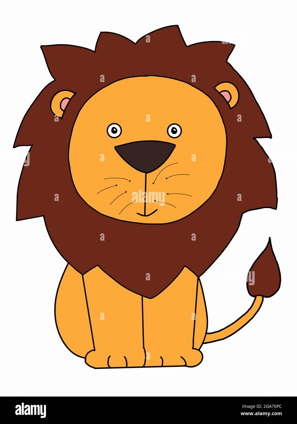 Niedliche Cartoon Löwe Tier Illustration Stockfotografie - Alamy