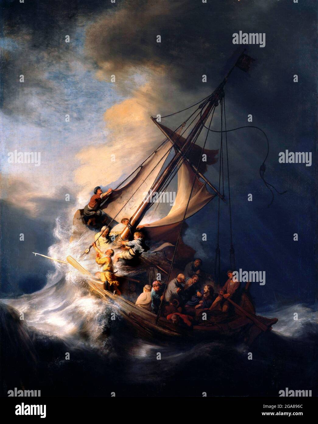 Jesus beruhigt den Sturm. Rembrandt. Christ in the Storm on the Sea of ...
