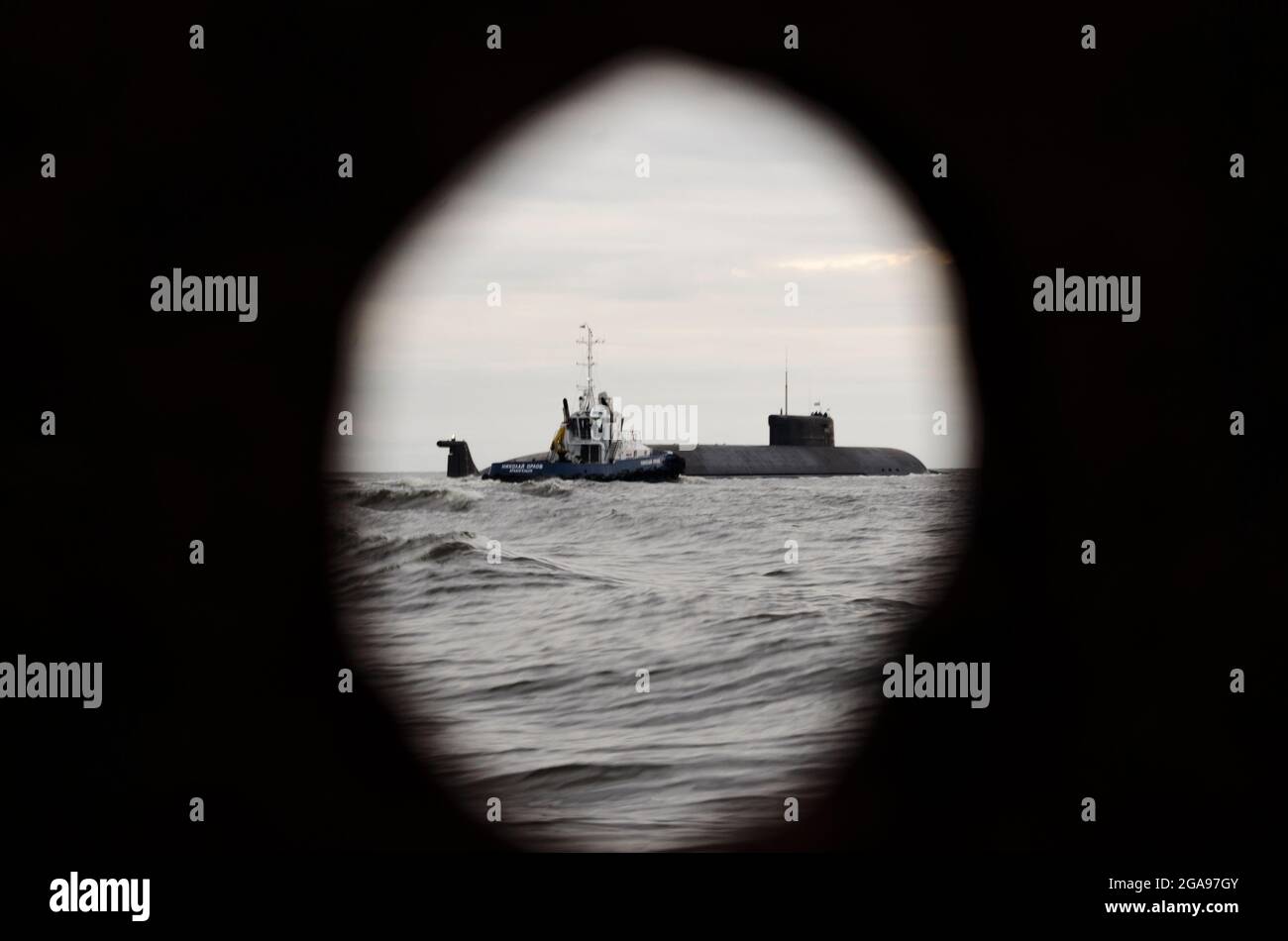 Juli 2021 - Severodwinsk. Das Atom-U-Boot „Belgorod“. Das größte U-Boot ...