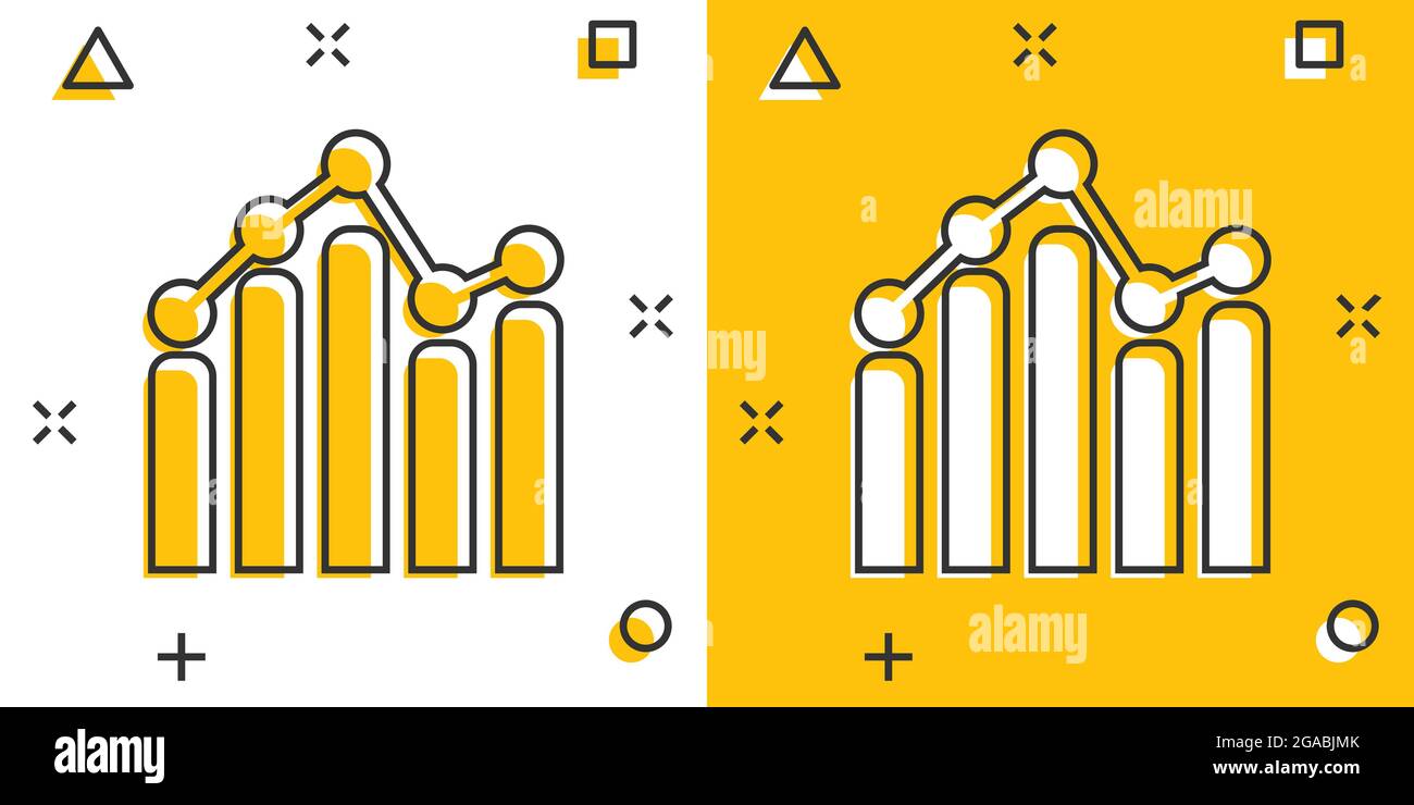 Vektor cartoon Business graph Icon im Comic-stil. Diagramm zeichen ...