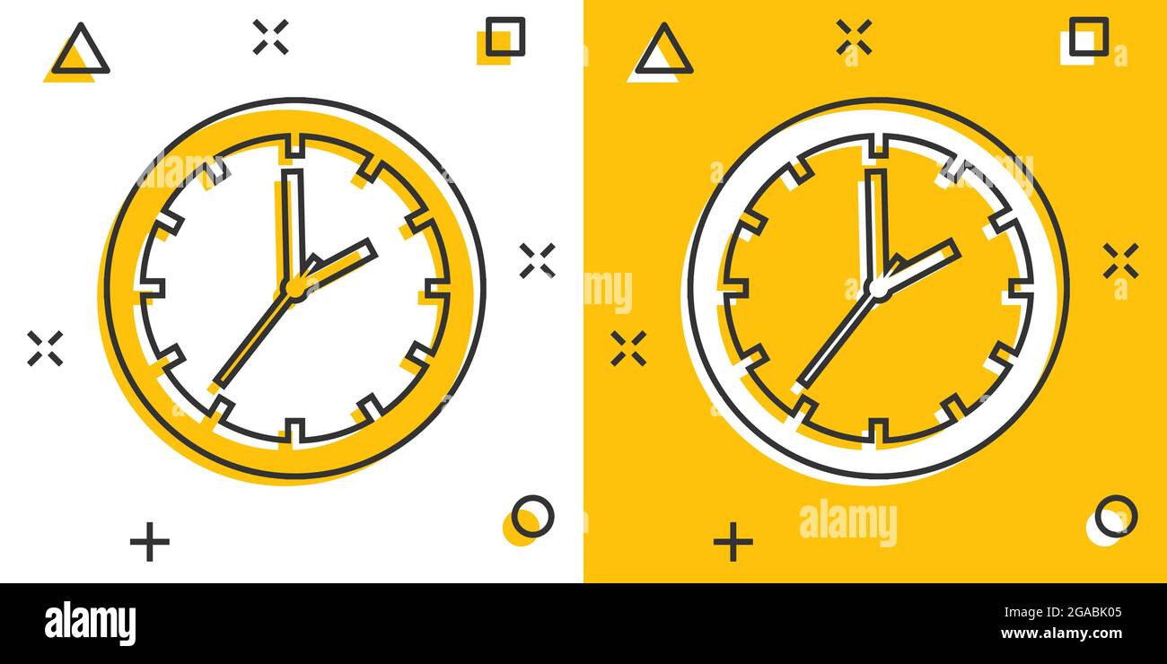 Cartoon clock timer Symbol im Comic-stil. Zeit zeichen Abbildung ...