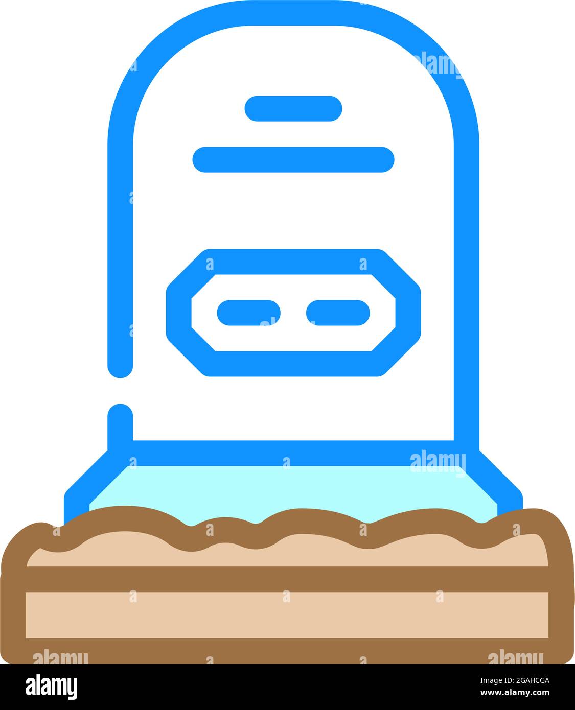 Grabstein auf Grabfarben Symbol Vektor Illustration Stock-Vektorgrafik ...