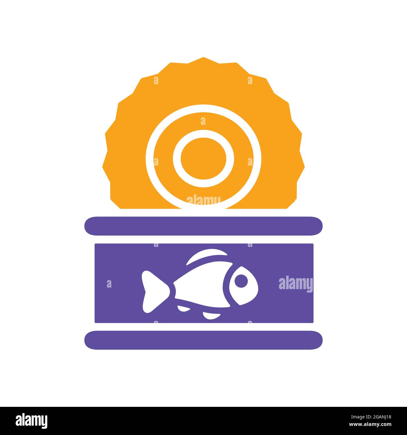 Fisch bewahrt das Glyphen-Symbol auf. Tierschild am Bauernhof. Graph ...